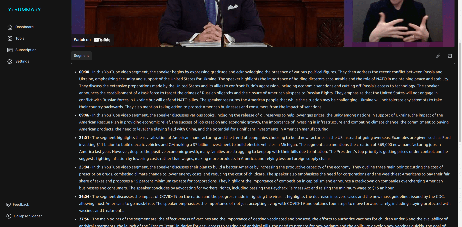 AI-powered YouTube Video Summaries - YTSummary